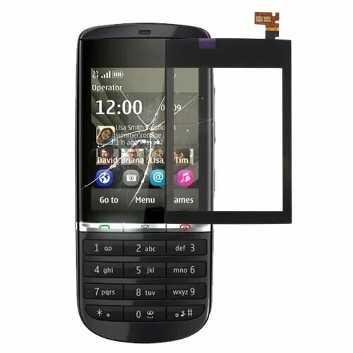 Сенсорная панель для Nokia Asha 300 (черная)