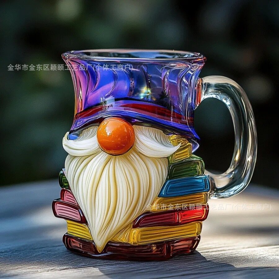 Painted Gnome Book Mug Раскрашенная Гномья книжная кружка Кофейная кружка