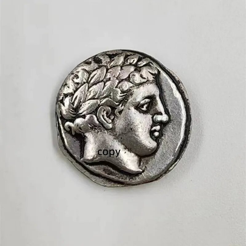 Древняя греческая монета, королевская диония, голова аполлора, коллекция медных поделок, памятные копии монет кареты