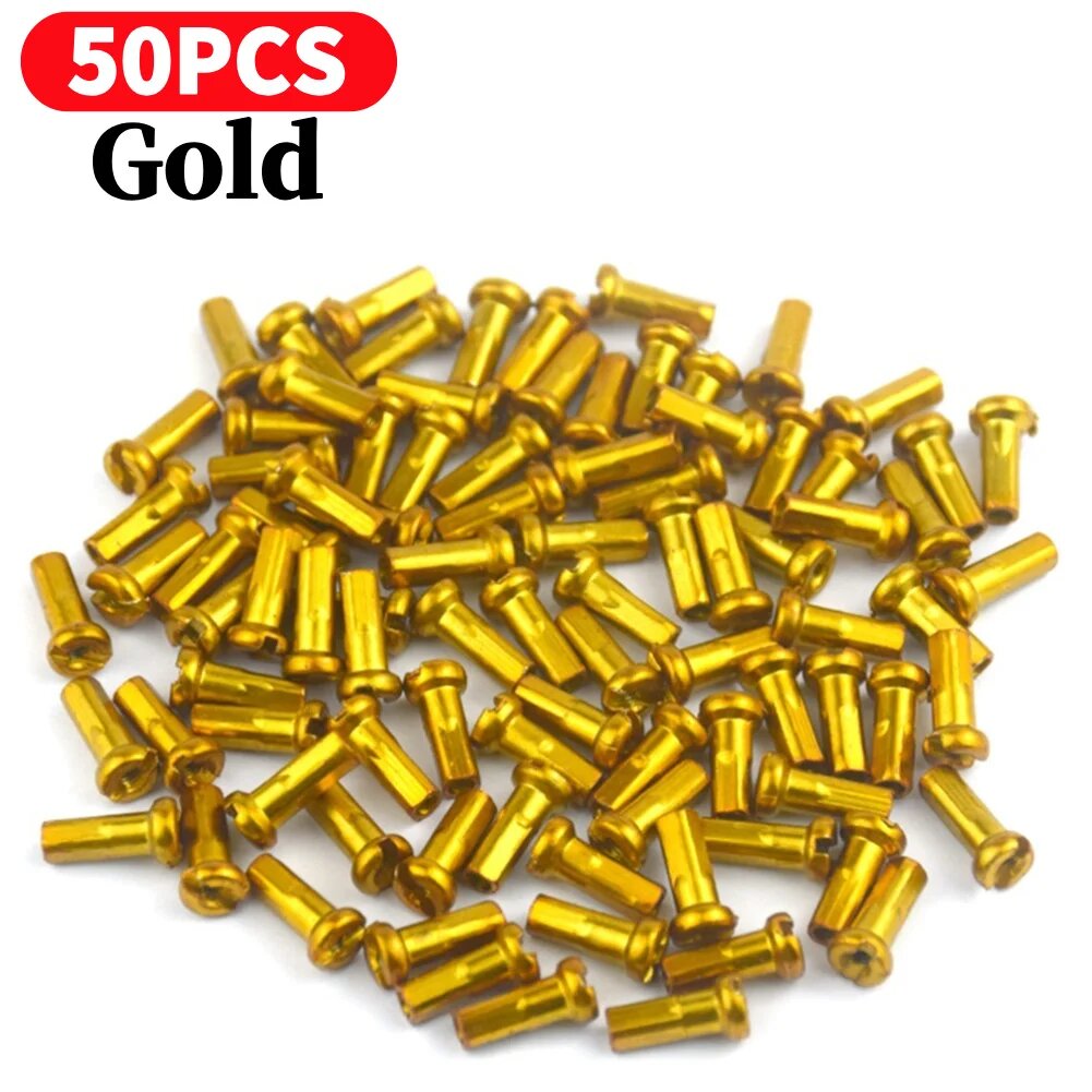 50шт. Золотые ниппели для спиц 14G