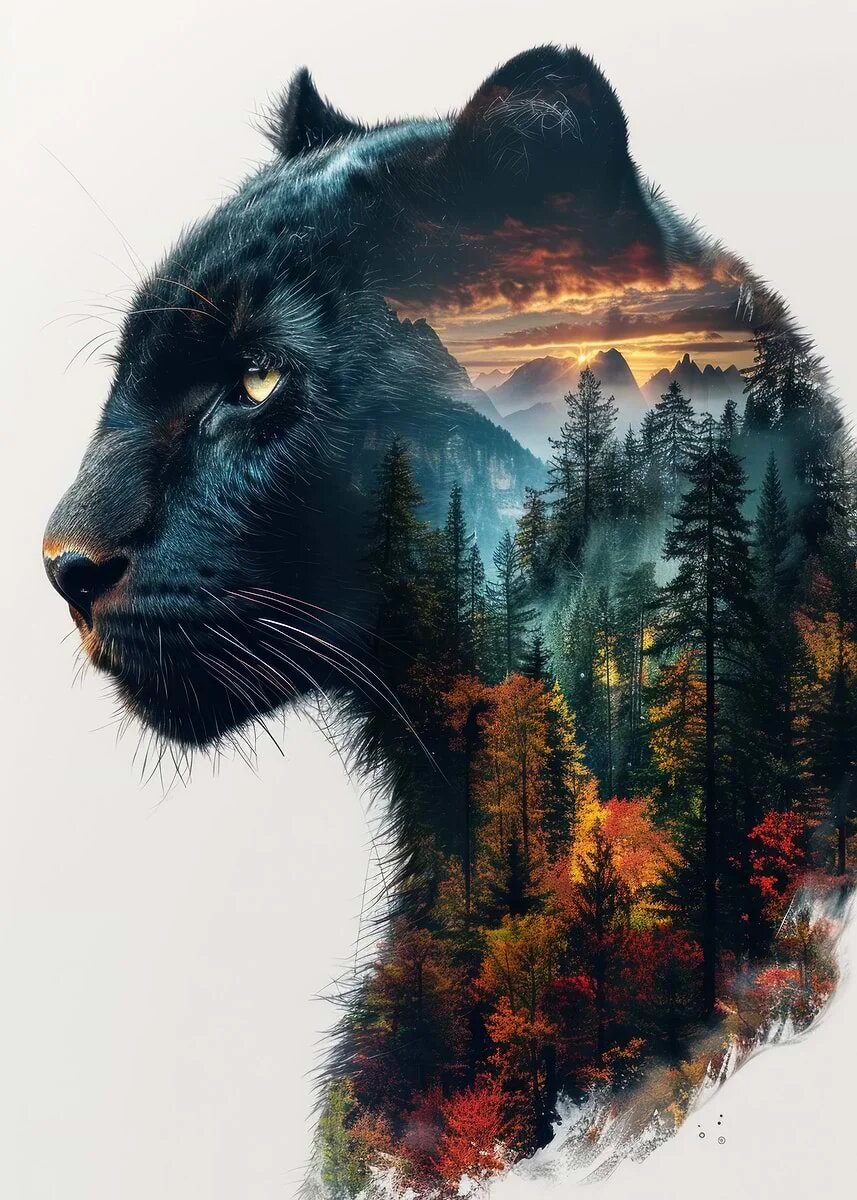 Животные джунглей печать на холсте nn-6, 50X70cm Unframed