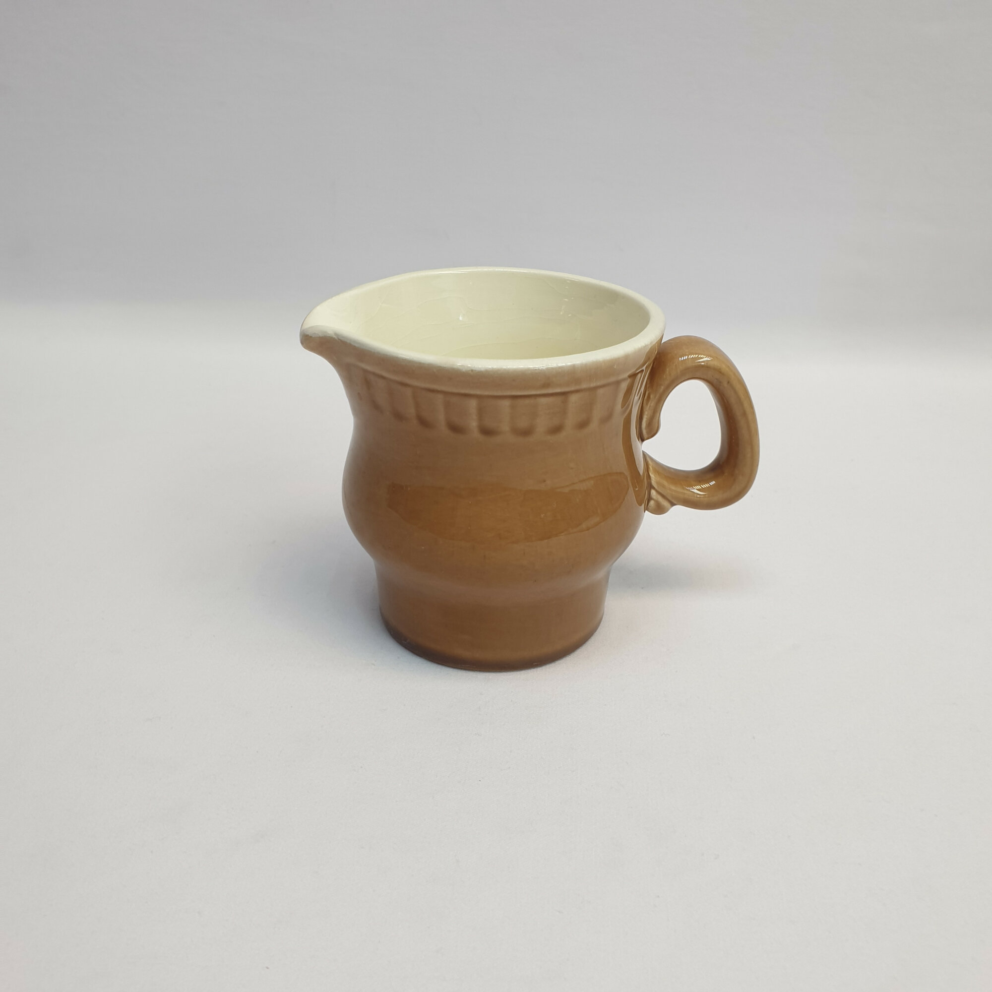 Винтажный молочник, обливная керамика 270 мл, кракелюр, СССР