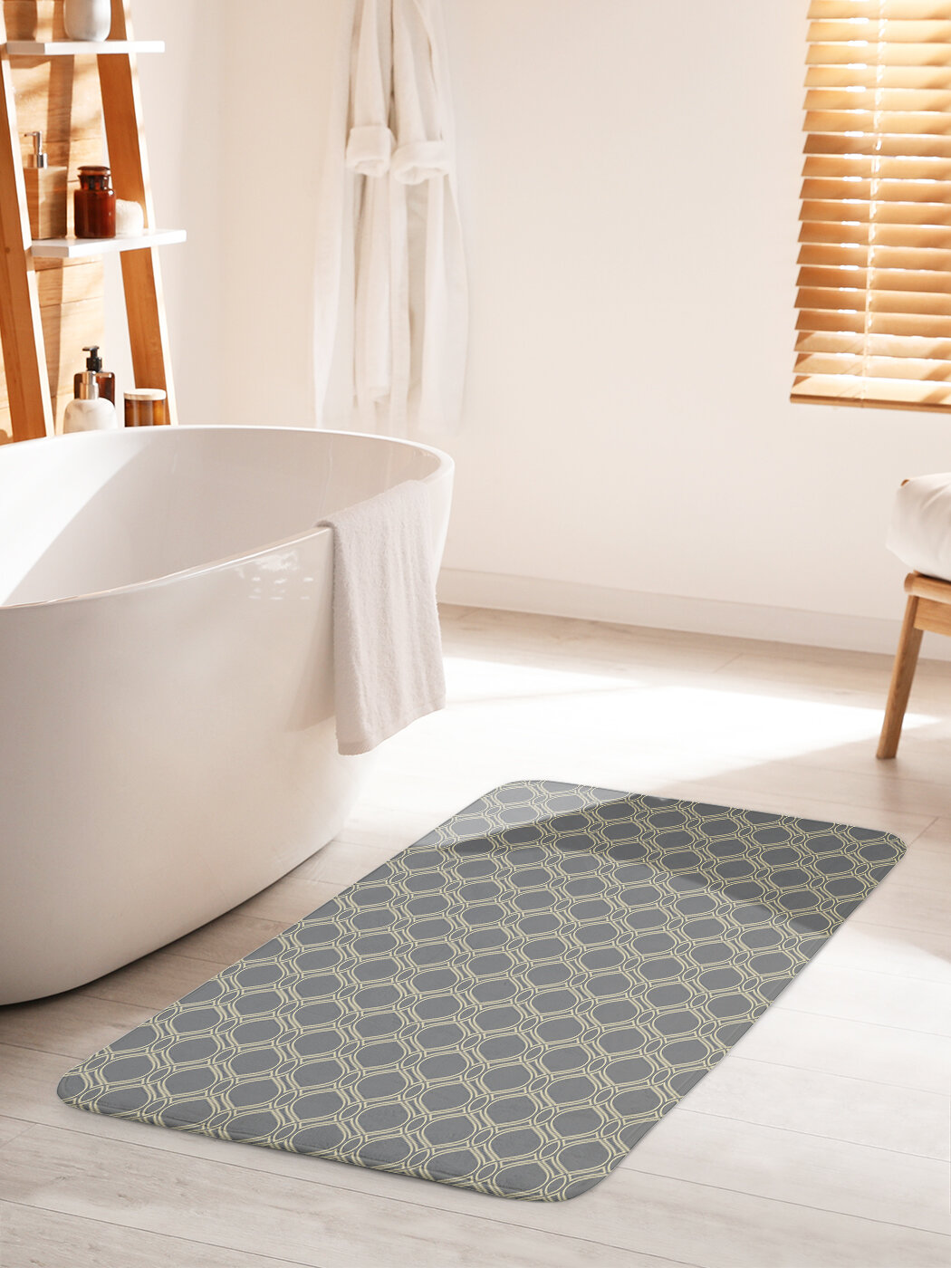 Коврик для ванной комнаты и туалета противоскользящий "Плетеная" 60х100 см, JoyArty