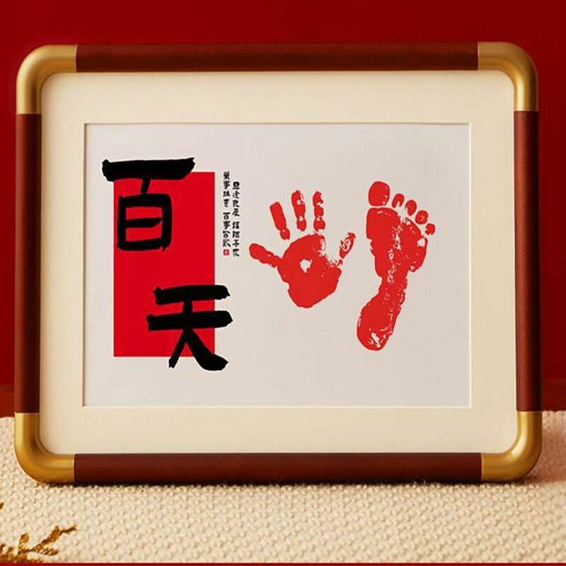 Подарок на первый день рождения ребенка, на месяц, на год, отпечатки ножек, сувенир на 100 дней ребенка, фотосессия, памятная фоторамка.