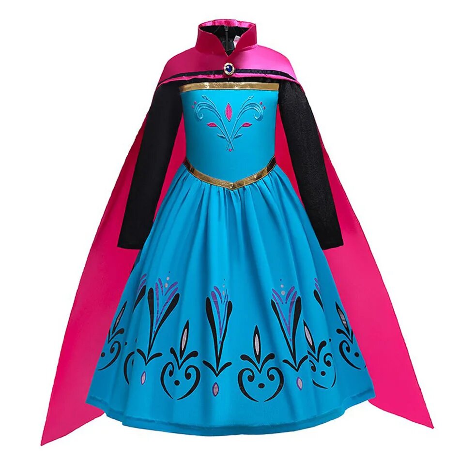 Платье-костюм Анна Frozen для девочки, 5 лет, бирюзовый, DE01