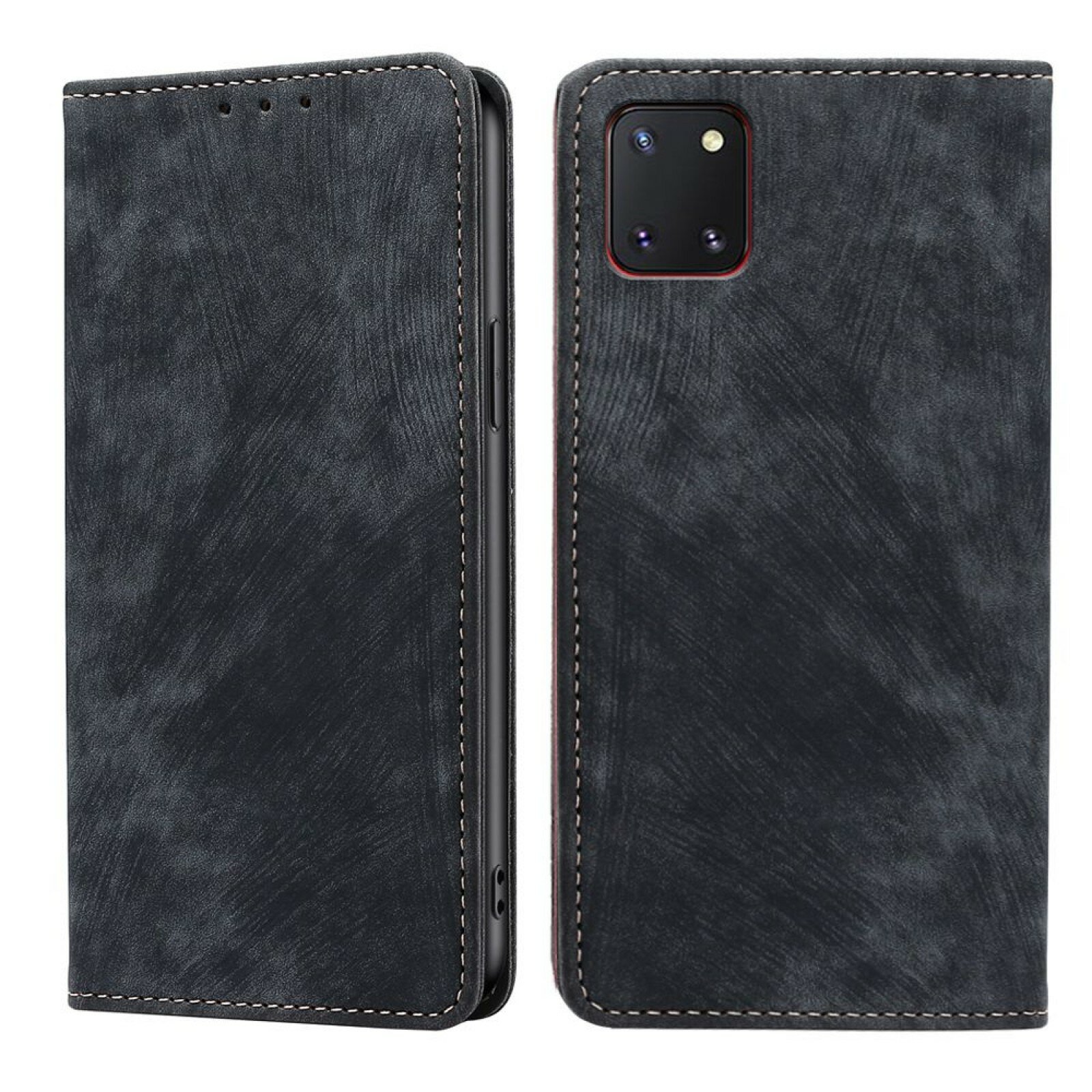 Чехол-книжка MyPads для Samsung Galaxy Note 10 Lite / A81 черный мягкое прикосновение