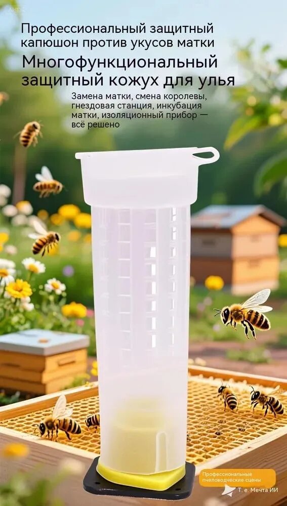 Изолятор для вывода маток - 10 штук / Цоколь + держатель + клеточка