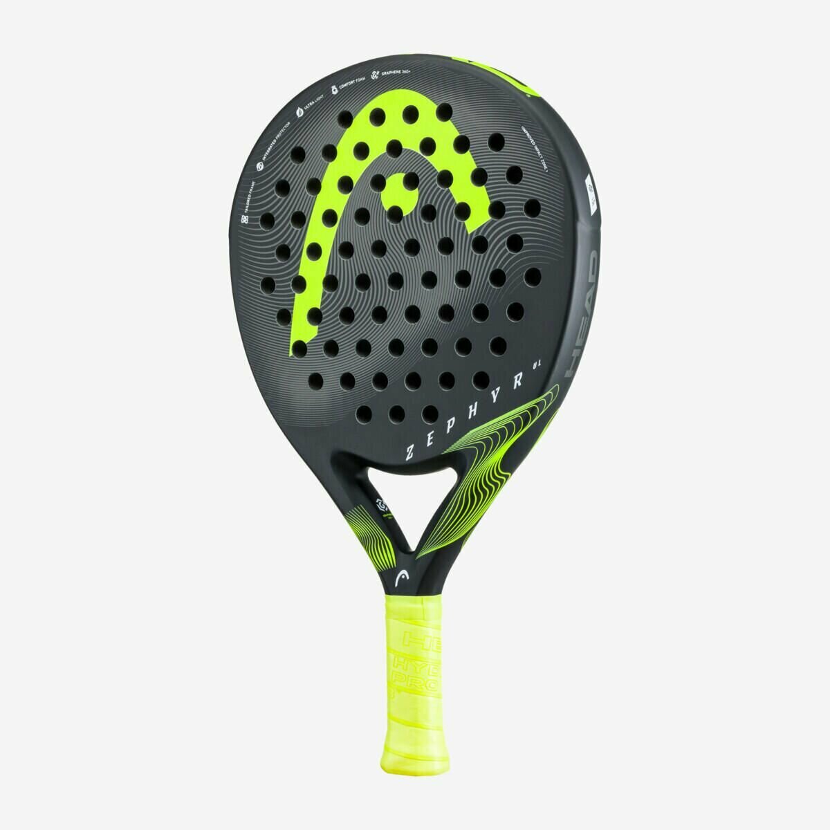 Ракетка Head Zephyr UL 2023, Decathlon, Цвет: Бесцветный / Черный / Желтый