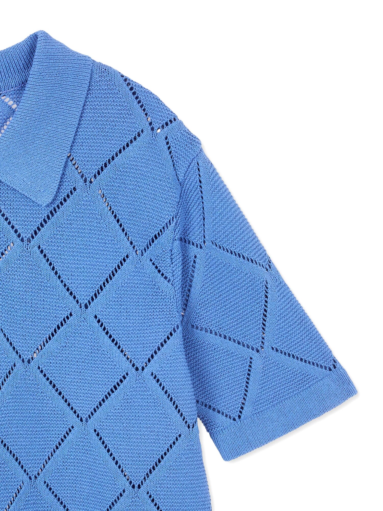 Топ STUDIO TOMBOY Diamond jacquard knit, размер OneSize, синий — фото 1