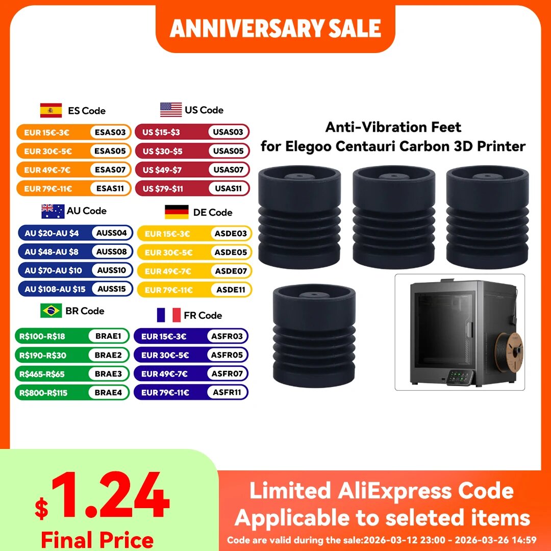 Антивибрационные ножки для углеродного 3D-принтера Elegoo Centauri, 4 шт, мягкие и эластичные ножки, запасные части для 3D-принтера