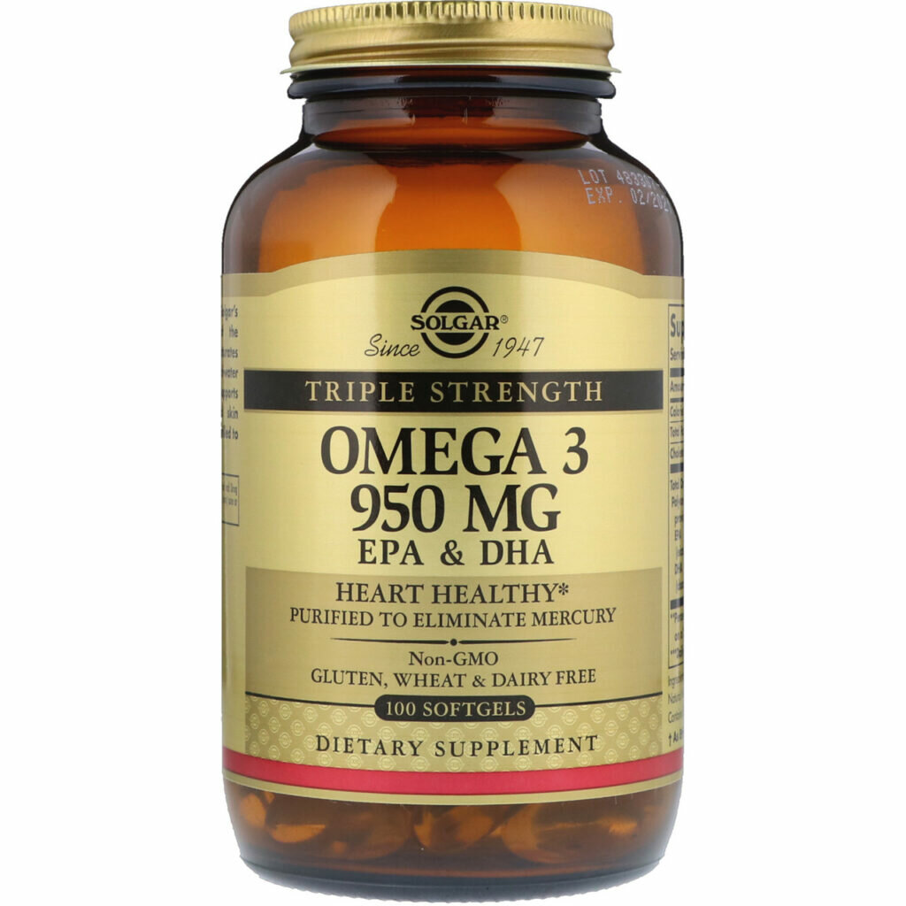 Тройная Омега-3 950 мг (Triple Strength Omega 3 950 mg EPA & DHA)100 капc/Срок годности до 03/2028