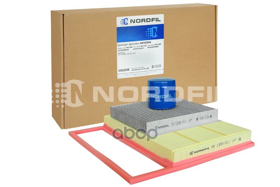 Комплект фильтров (воздушный + масляный + салона угольный) JETOUR T2 NORDFIL арт. kn1034k