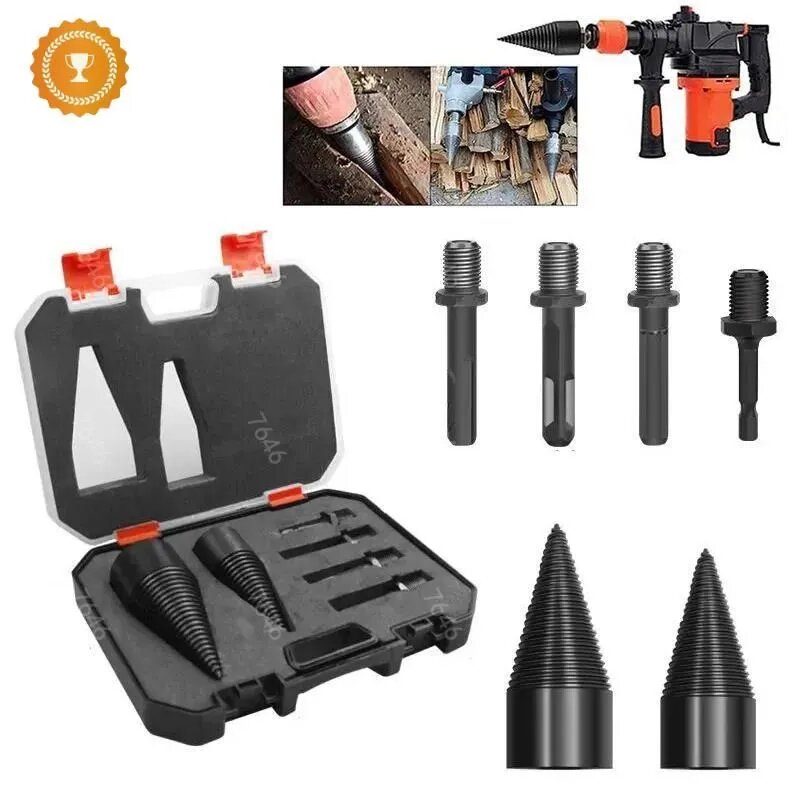 Дровокол ручной конус для мотобура Сталь набор для колки дров для дома