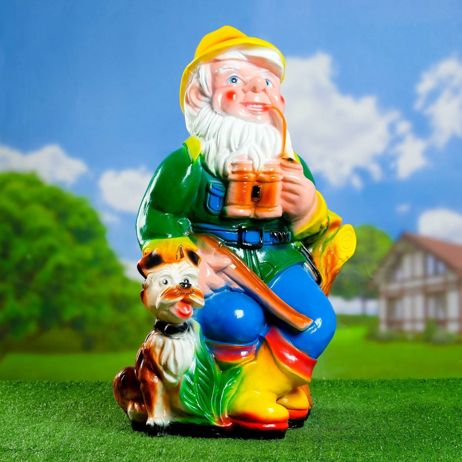 Садовая фигура Хорошие сувениры "Гном-охотник", 30 × 40 × 70 см