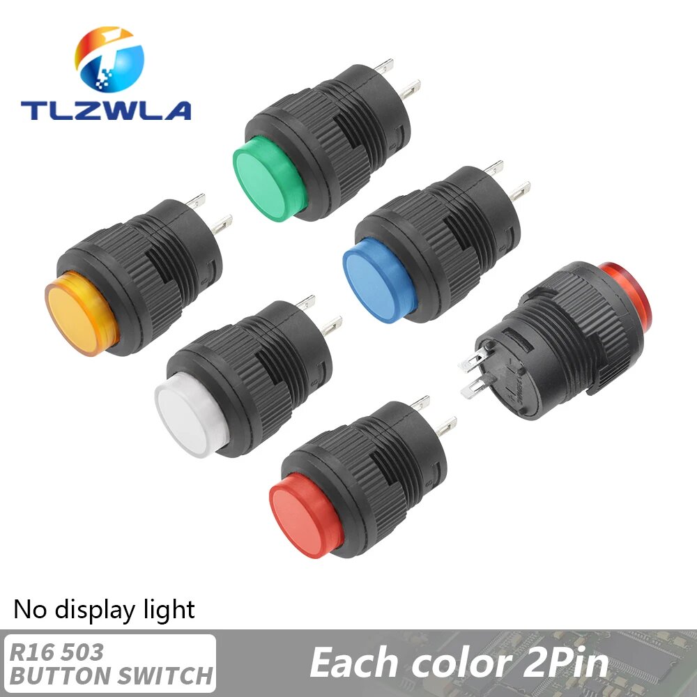 Переключатели TLZWLA R16 2Pin 5 цветов, 5PCS, Self locking