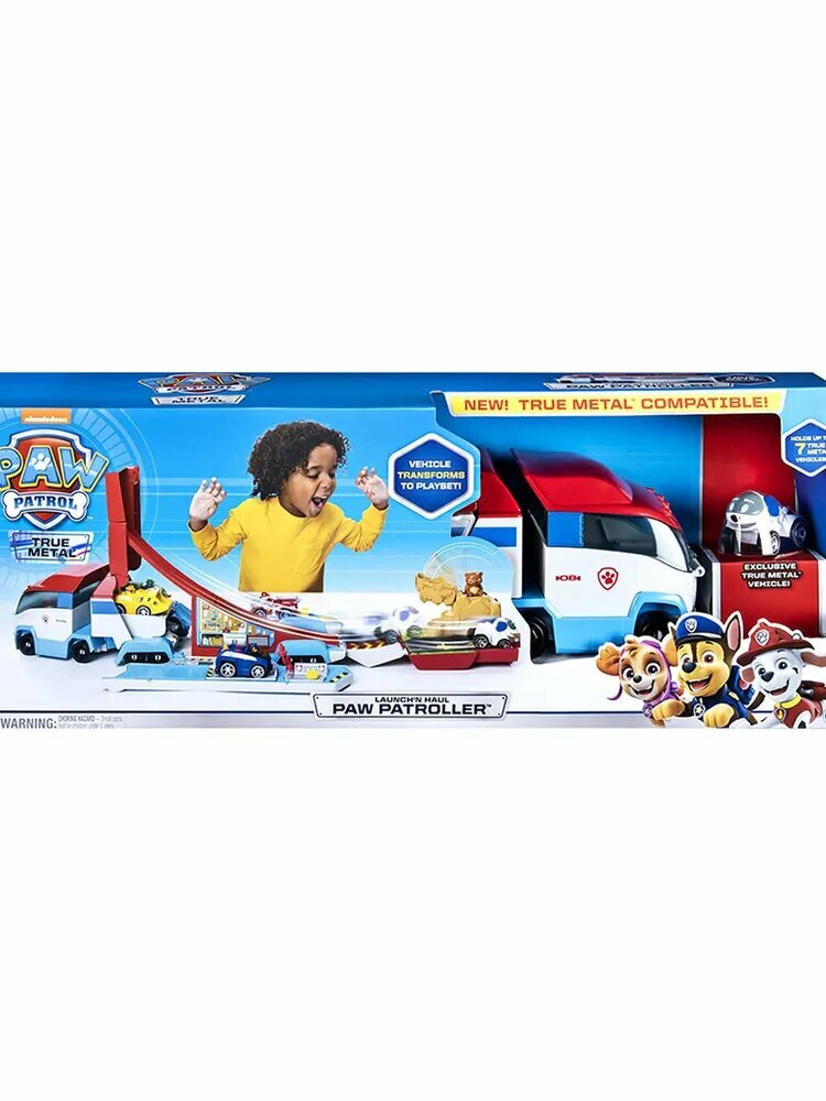 Spin Master Nickelodeon Paw Patrol True Metal Adventure Bay Rescue Way / Игровой набор с 2 эксклюзивными автомобилями, отлитыми под давлением, в масштабе 1:55 / Спасательный путь в бухту приключений