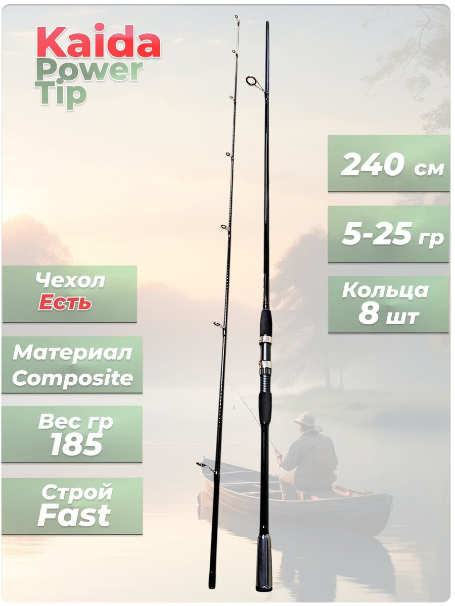 Спиннинг штекерный Power Tip тест 5-25 грамм длина 240 см