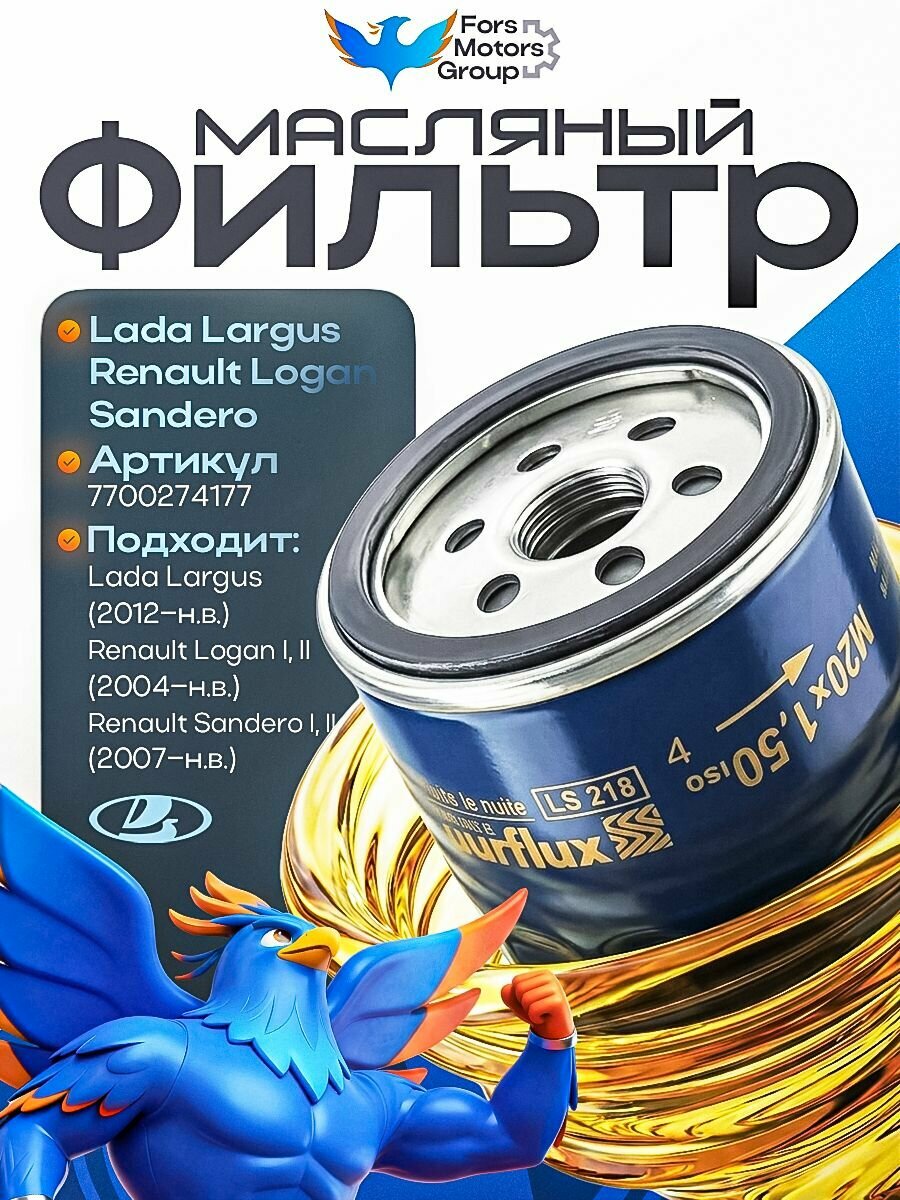 Фильтр масляный Lada Largus (дв. K4M/K7M) 7700274177