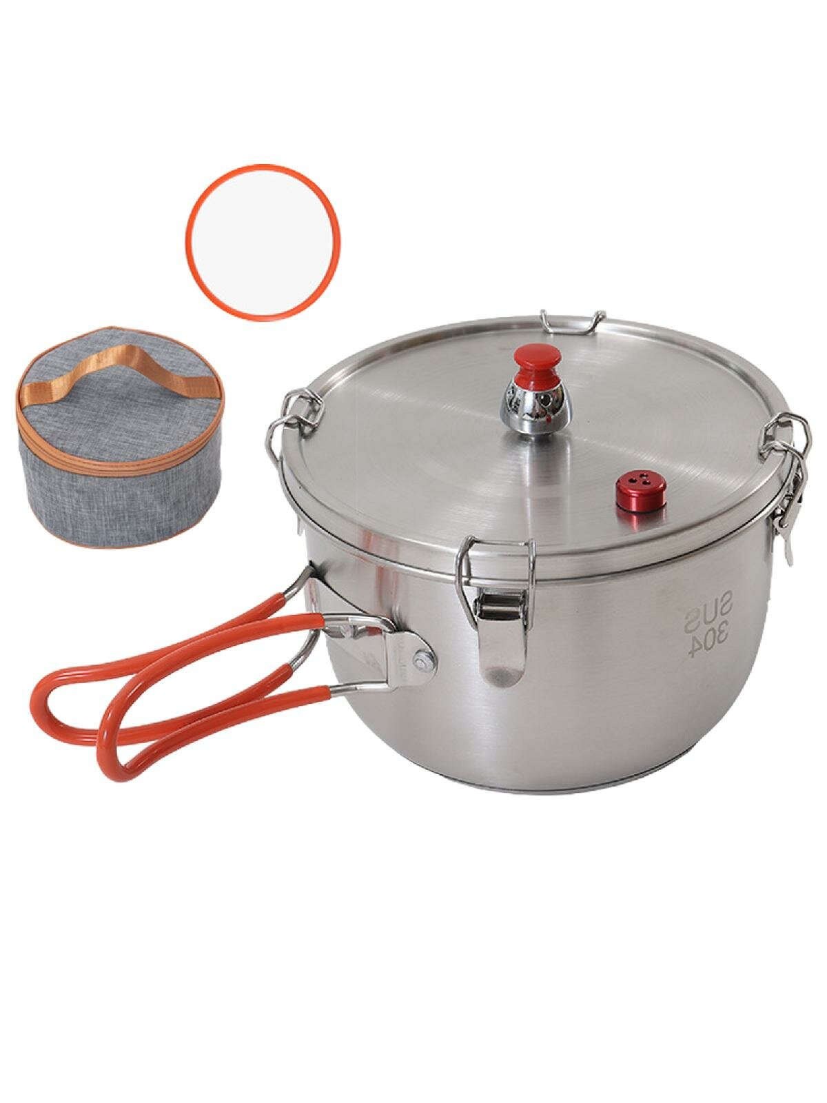 Походная Посуда для Плиты-Скороварки из Нержавеющей Стали со Складной Ручкой