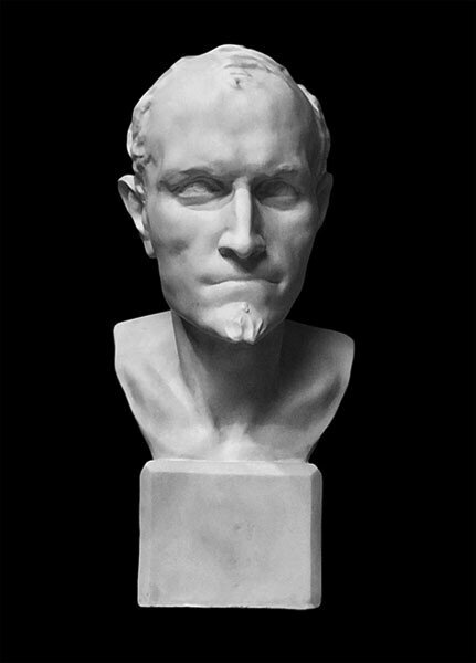 Гипс. Голова Мефистофель Антокольского, h=50 см, Экорше, артикул 10-168