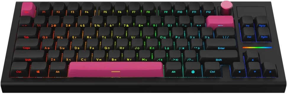 Клавиатура проводная + беспроводная IO by Red Square Type 84 Pro, черный/розовый
