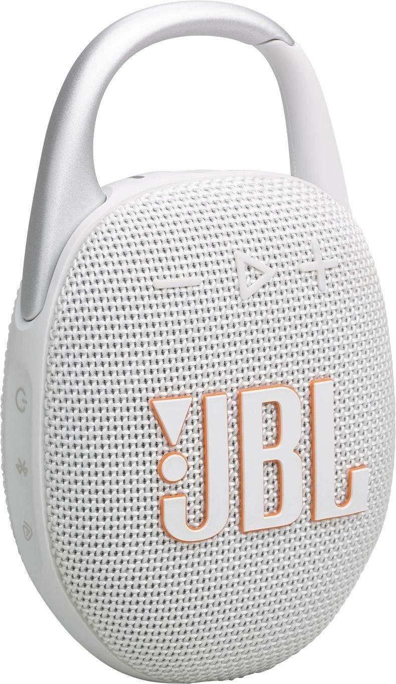 Колонка портативная JBL Clip 5, мощность 7 Вт, Mono BT, 10 м, 1400 mAh, белая