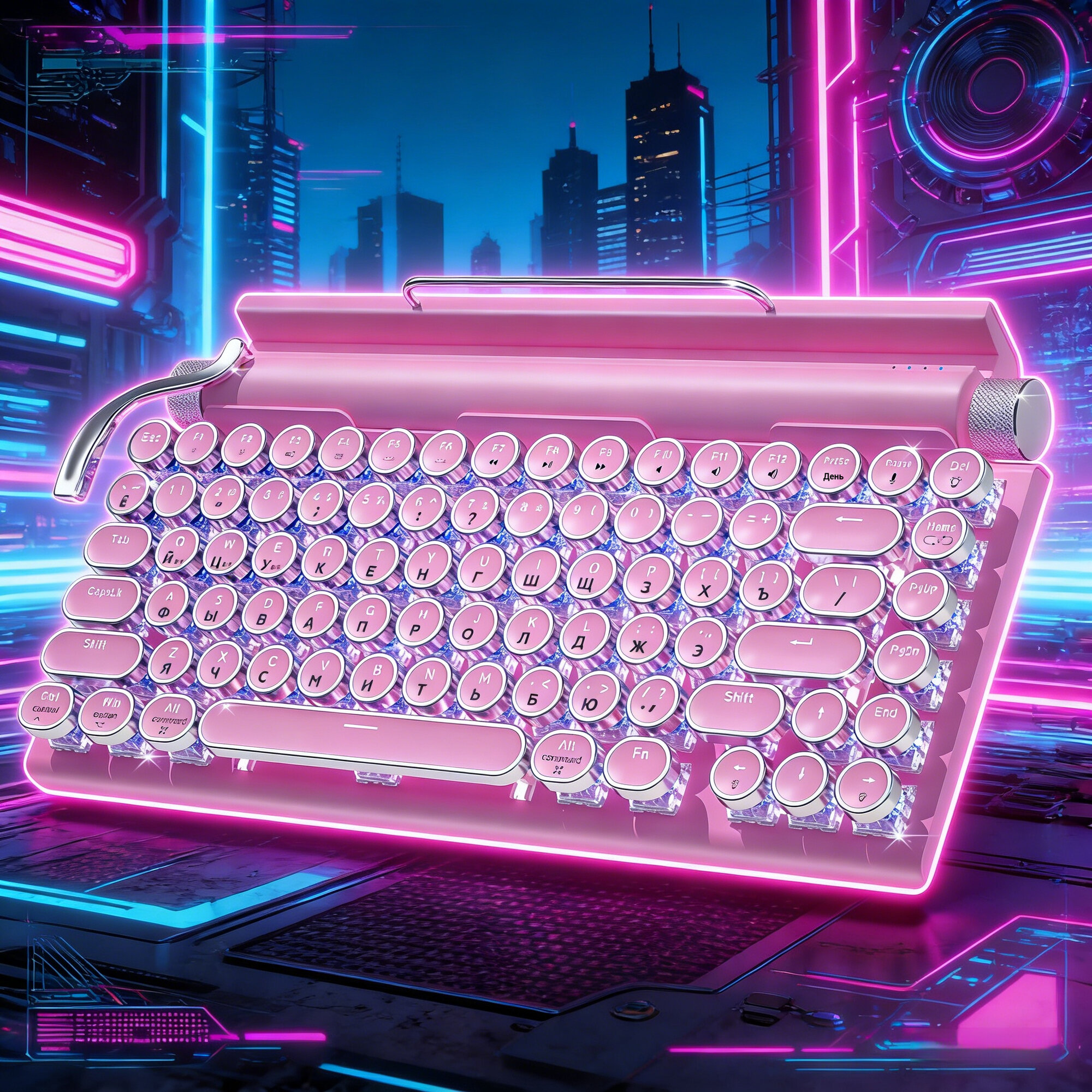 Механическая игровая беспроводная клавиатура в стиле ретро с возможностью горячей замены 83 клавиши, Bluetooth 5.0 + USB, возможность регулировки 14 режимов освещения, подходит для компьютера, ноутбука, мобильных игр, русская /английская клавиатура.