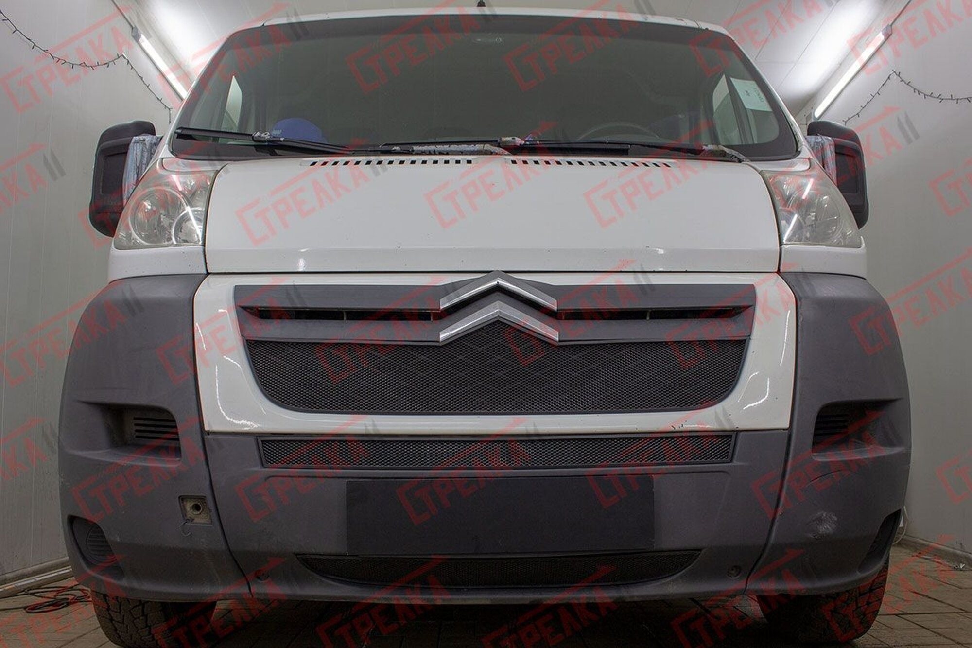 Защитная сетка радиатора с окантовкой и защелками для Citroen JUMPER 2006-2014 (II), 5шт