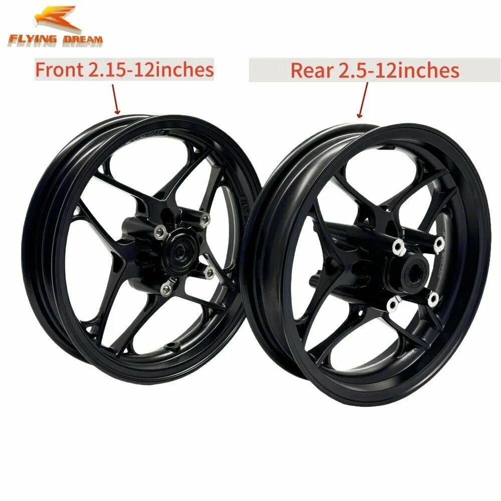 12-дюймовый 2,15-12 дюймов/2,50-12 дюймов, обод мотоцикла для безкамерного велосипеда GP/Motard/Supermoto Road, бескамерное легкосплавное колесо