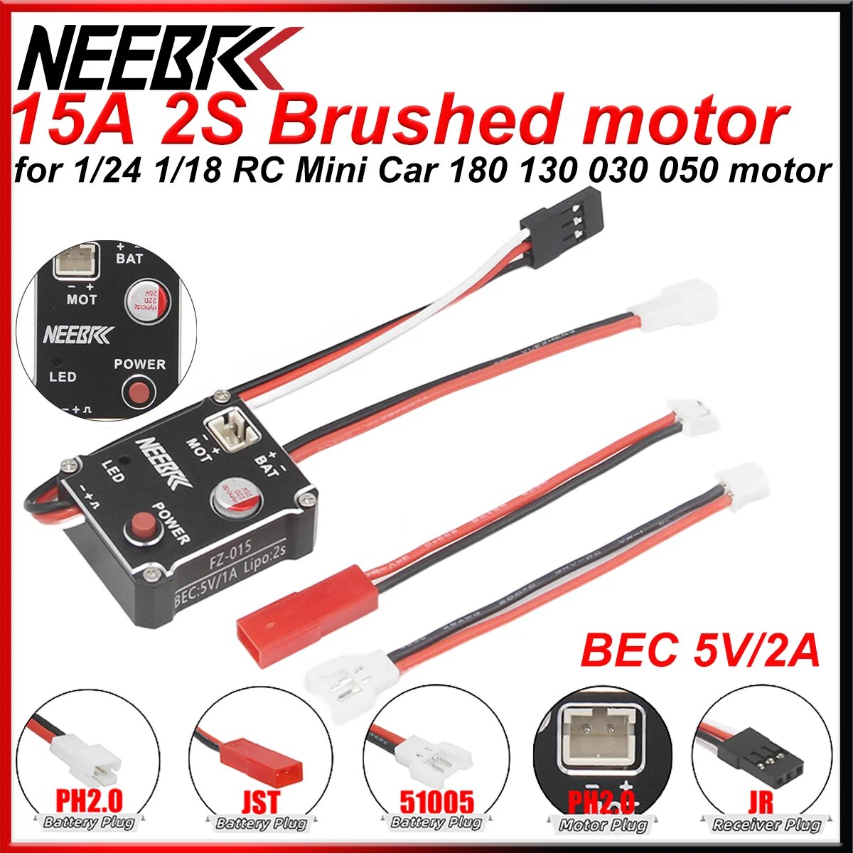 NEEBRC 15A ESC для RC автомобиля 1/24 1/18