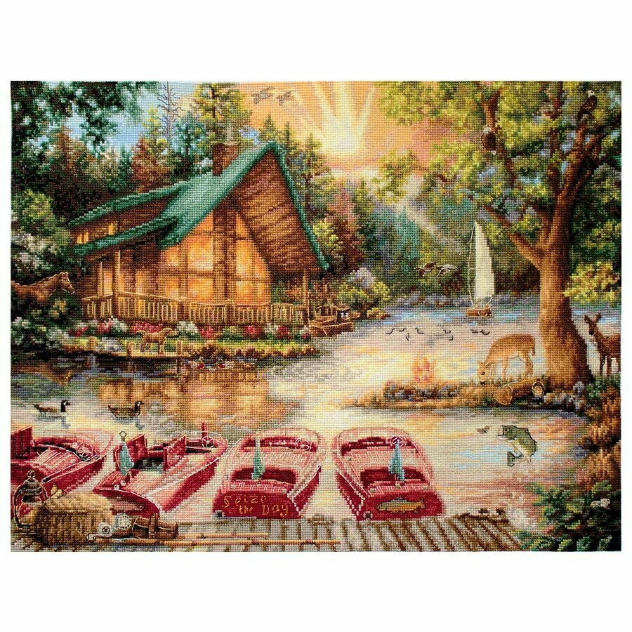 18CT Количество игл 267*200 Набор для вышивания крестом с рисунком, в комплекте: канва, нитки мулине, игла и схема. Готовая картина в подарок.
