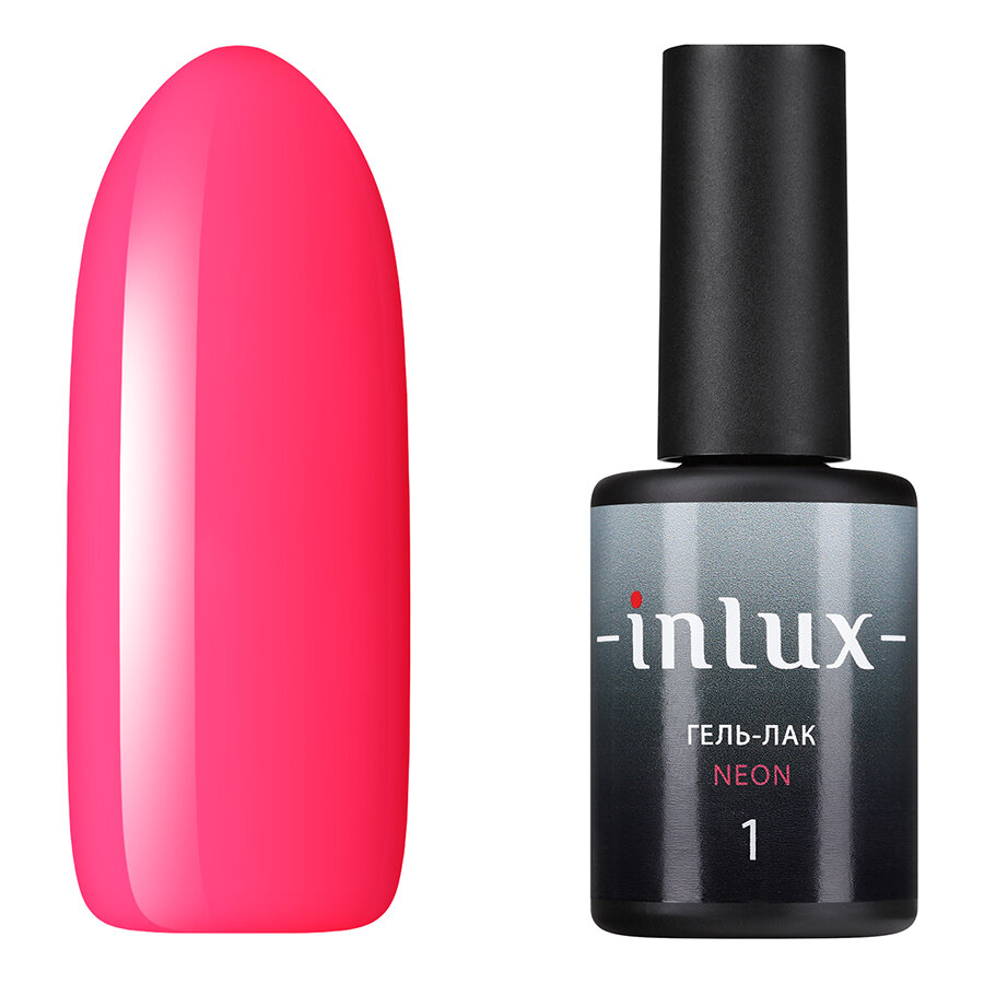 INLUX, Гель-лак NEON №1 розовый неон, 8 мл