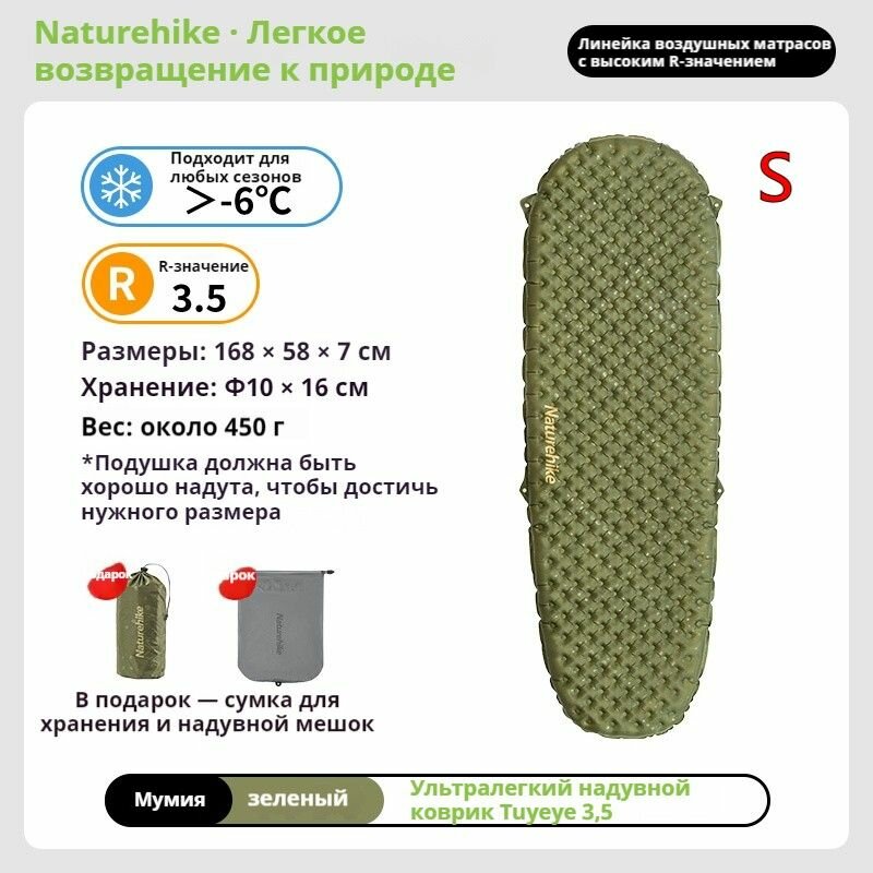 Naturehike Надувной туристический коврик CNH22DZ018