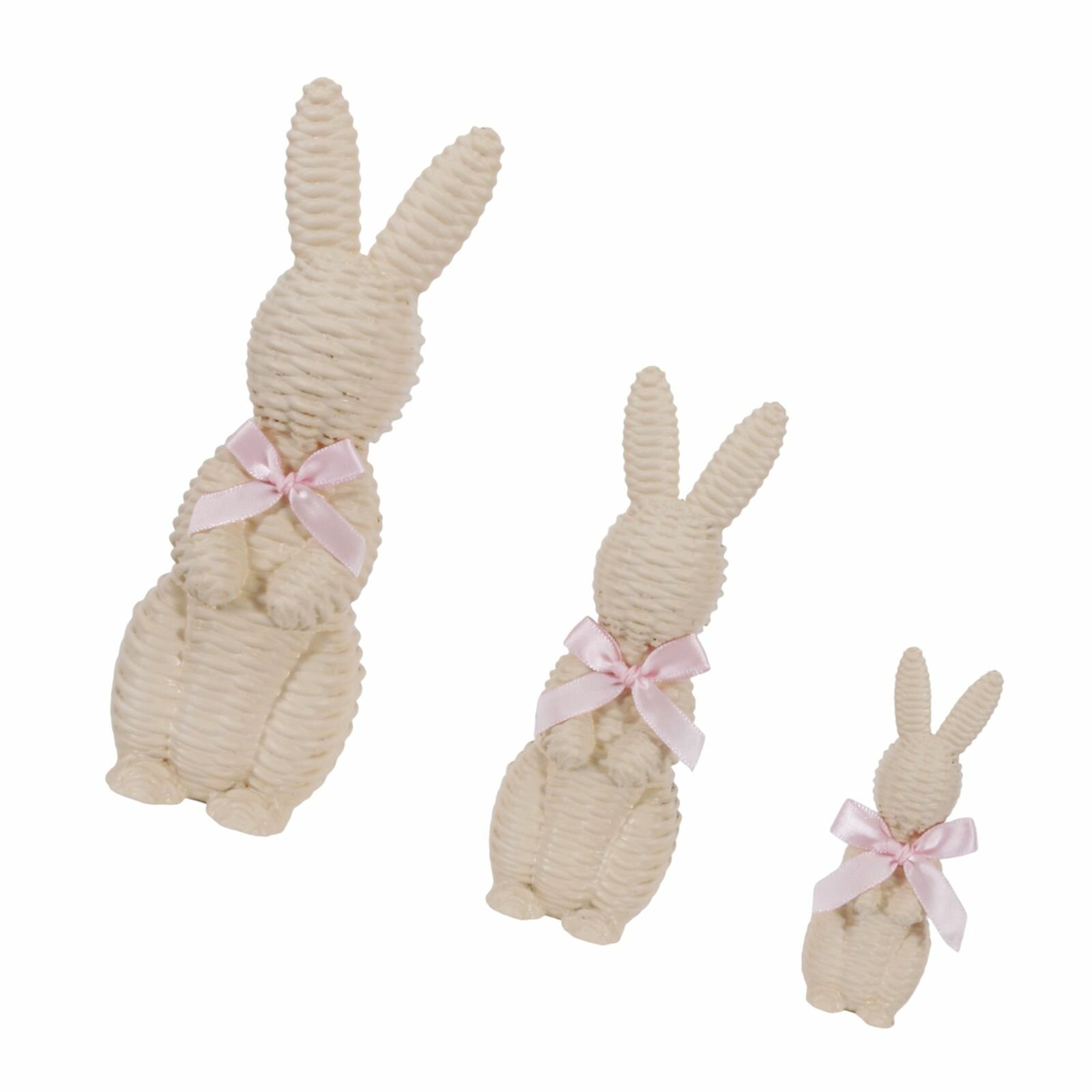 Фигурка кролика из смолы с эффектом ротанга пасхальный декор