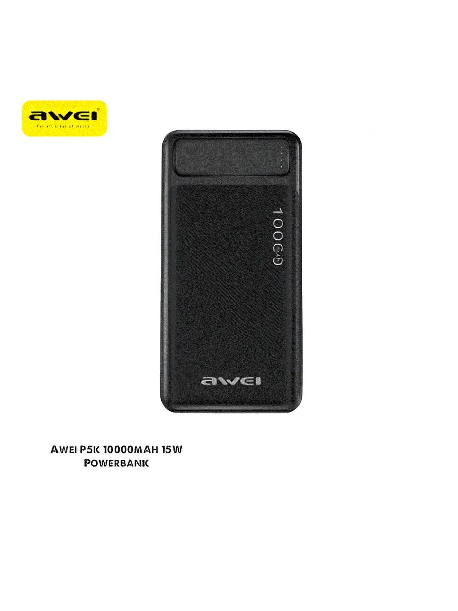 Портативный аккумулятор Awei P-5K, черный, емкость 10000 mAh