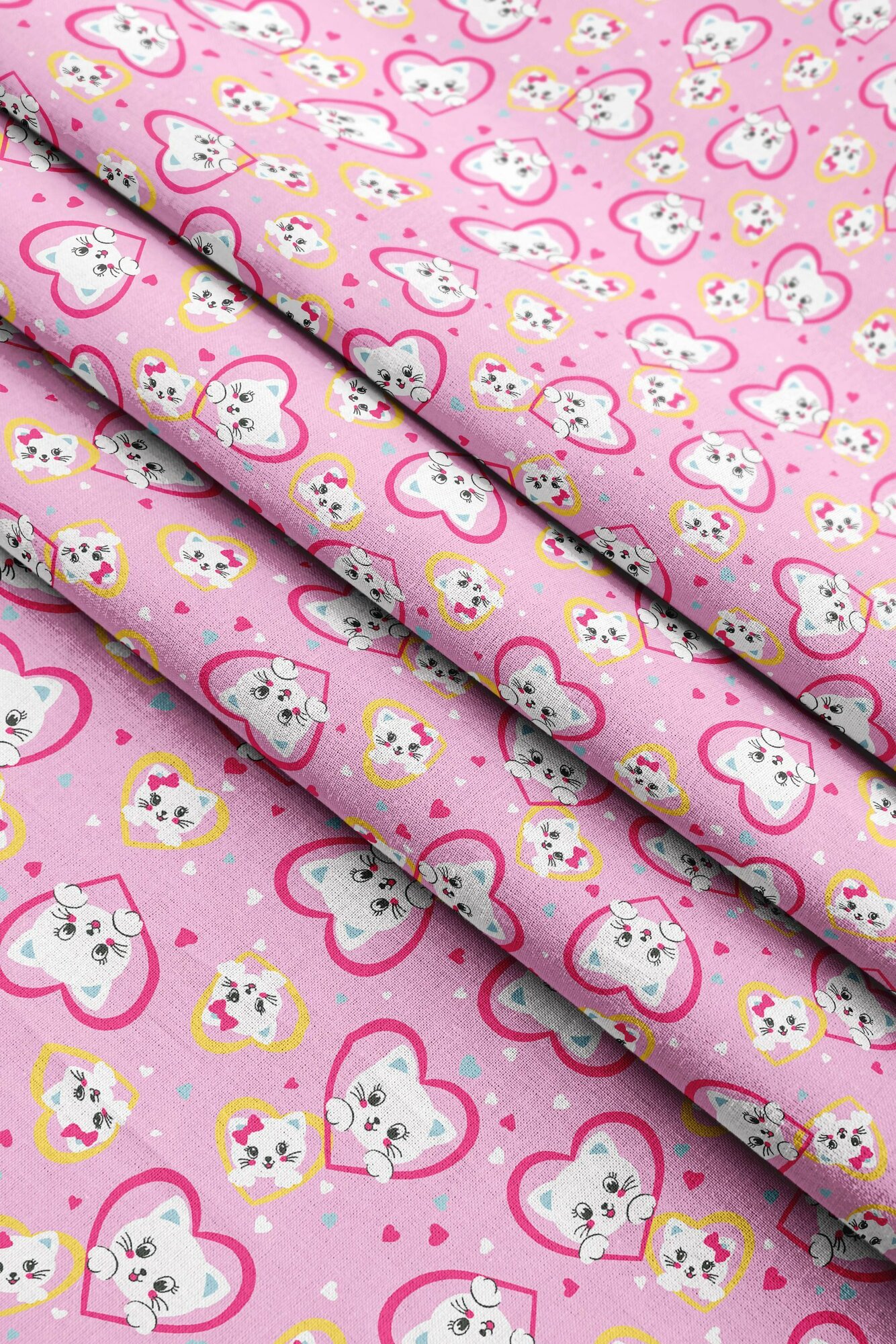 Ткань для шитья и рукоделия, Ситец, Хлопок, цв. розовый, Длина 2.5 м, Ширина 95 см, Плотность 90 г/кв. м