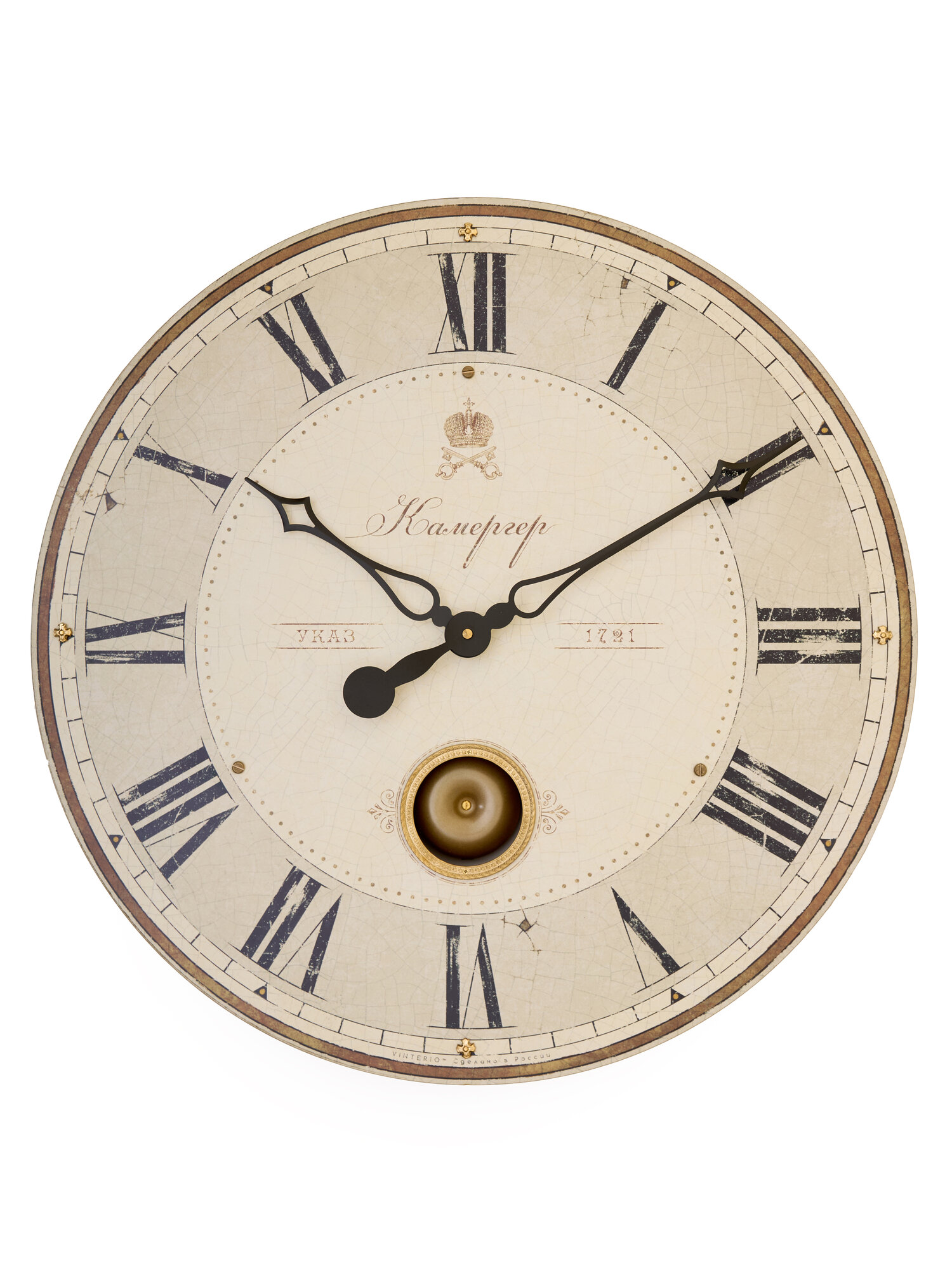 Часы винтерио "Камергер", МДФ, кварцевые, с маятником, диаметр 55 см, серые