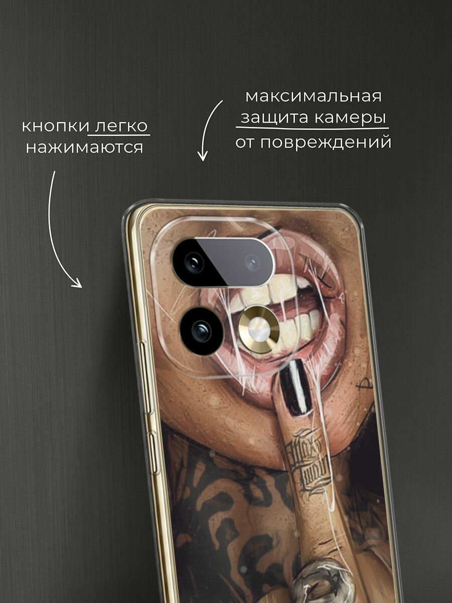 Чехол на Realme 16 Pro+ / Реалме 16 Про+ с принтом Девушка с татуировками — фото 1