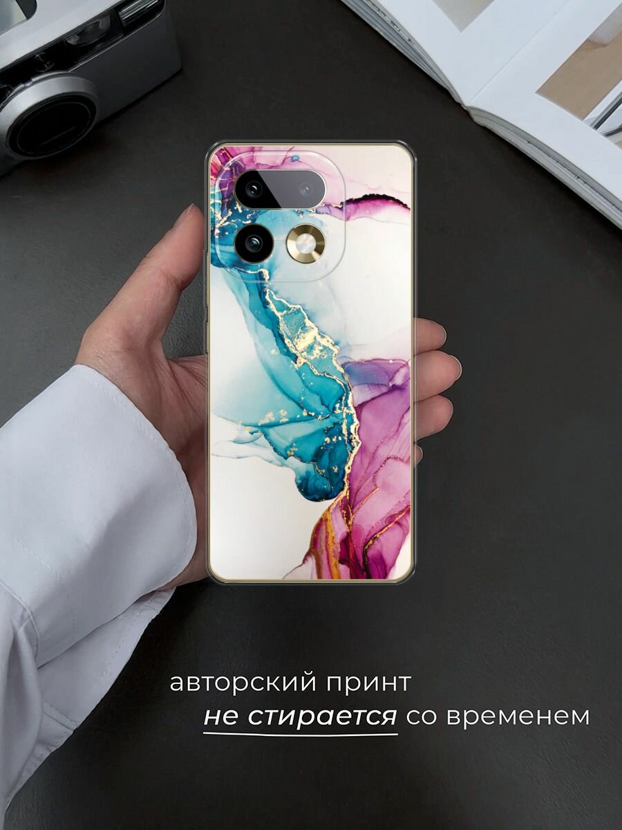 Чехол на Realme 16 Pro+ / Реалме 16 Про+ с принтом Розовые разводы рисунок — фото 1