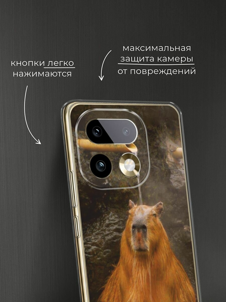 Чехол на Realme 16 Pro+ / Реалме 16 Про+ с принтом Капибара на отдыхе — фото 1