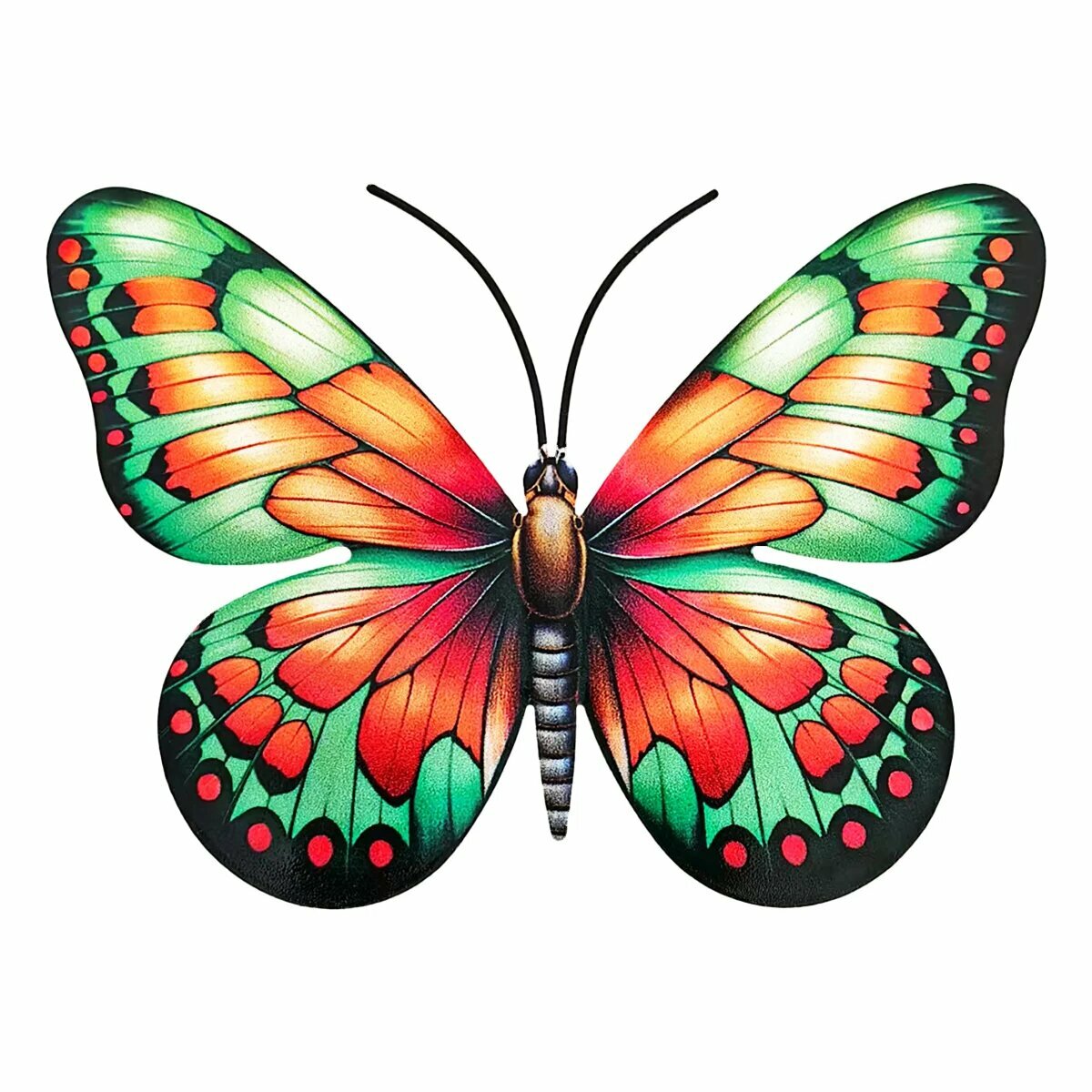 Металлическая бабочка для сада Yellow Red