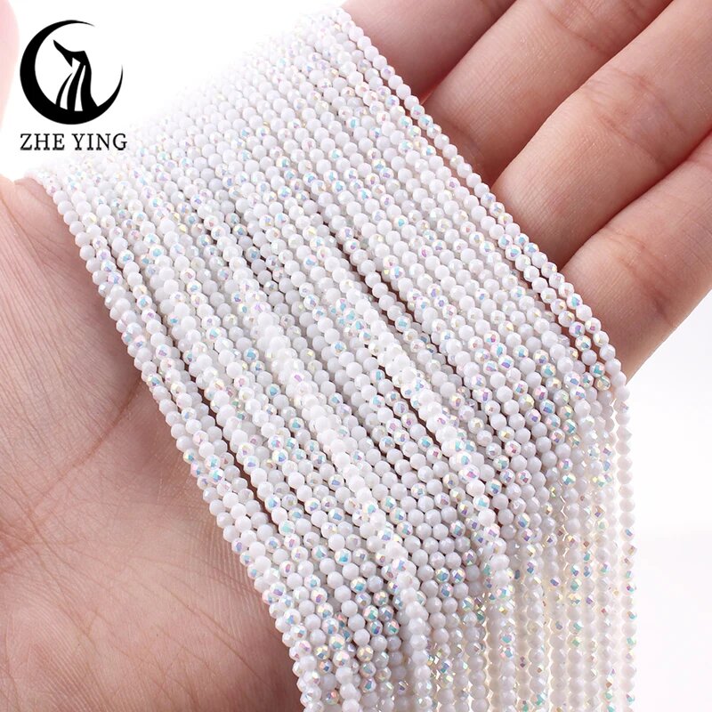 Бусины Zhe Ying 3 мм, белые, стеклянные, граненые 60Ci white