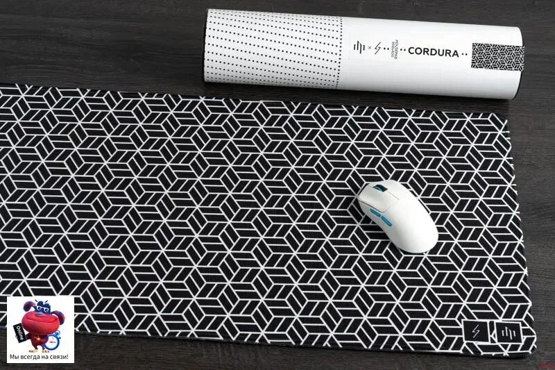 Коврик для мышки Custom Made CORDURA XXL черный/белый для игр