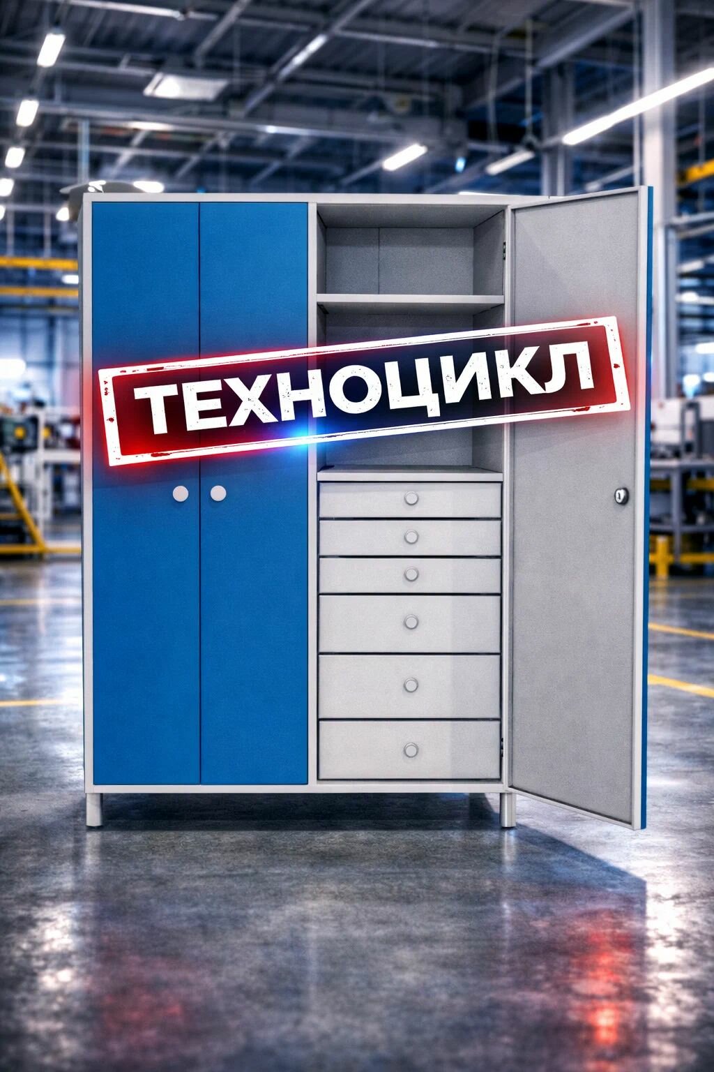 ШИМ-04 шкаф для инструмента 1800х1000х500 мм, серый, сварной, собранный, техноцикл