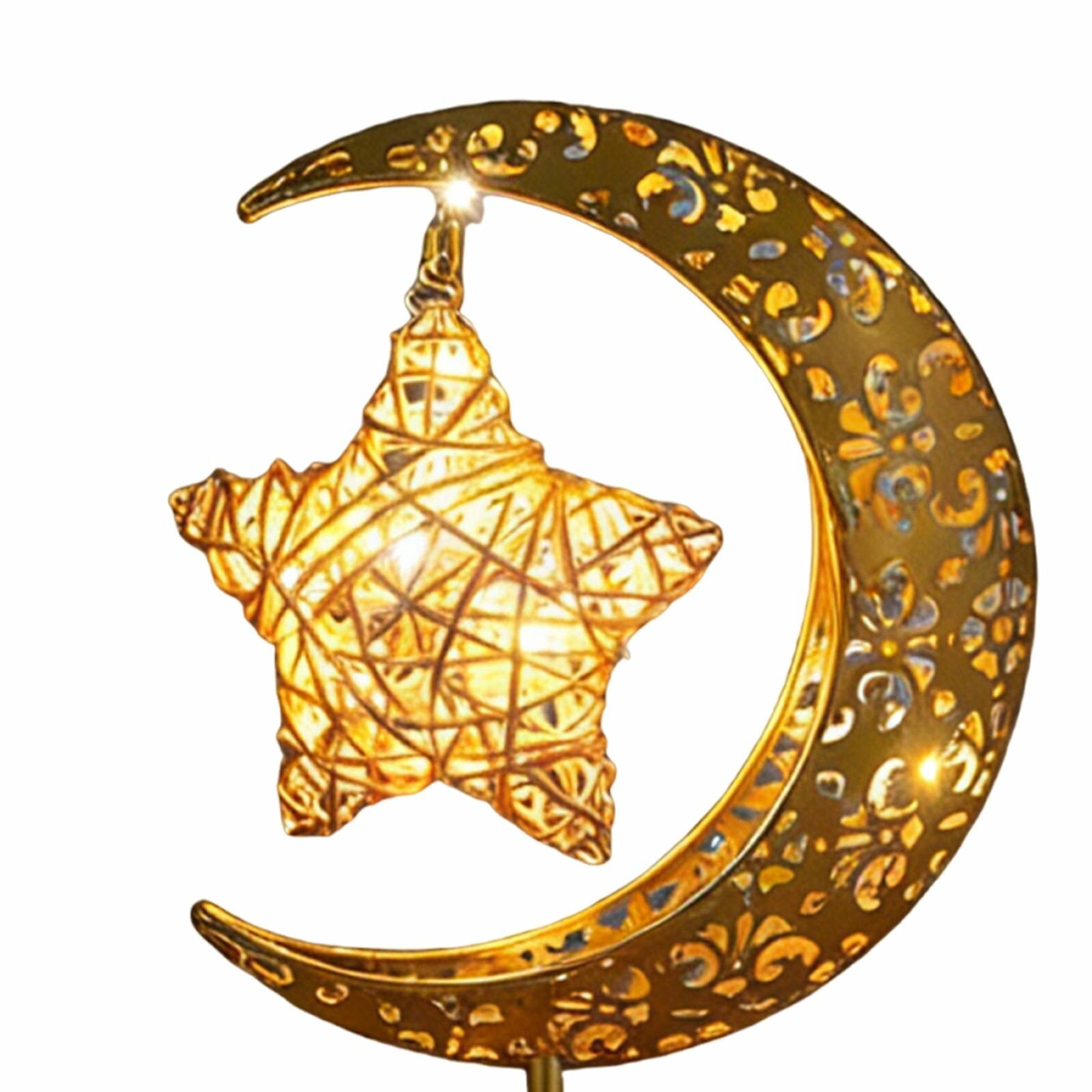 Светодиодная лампа в виде луны и звёзд из металла для декора интерьера