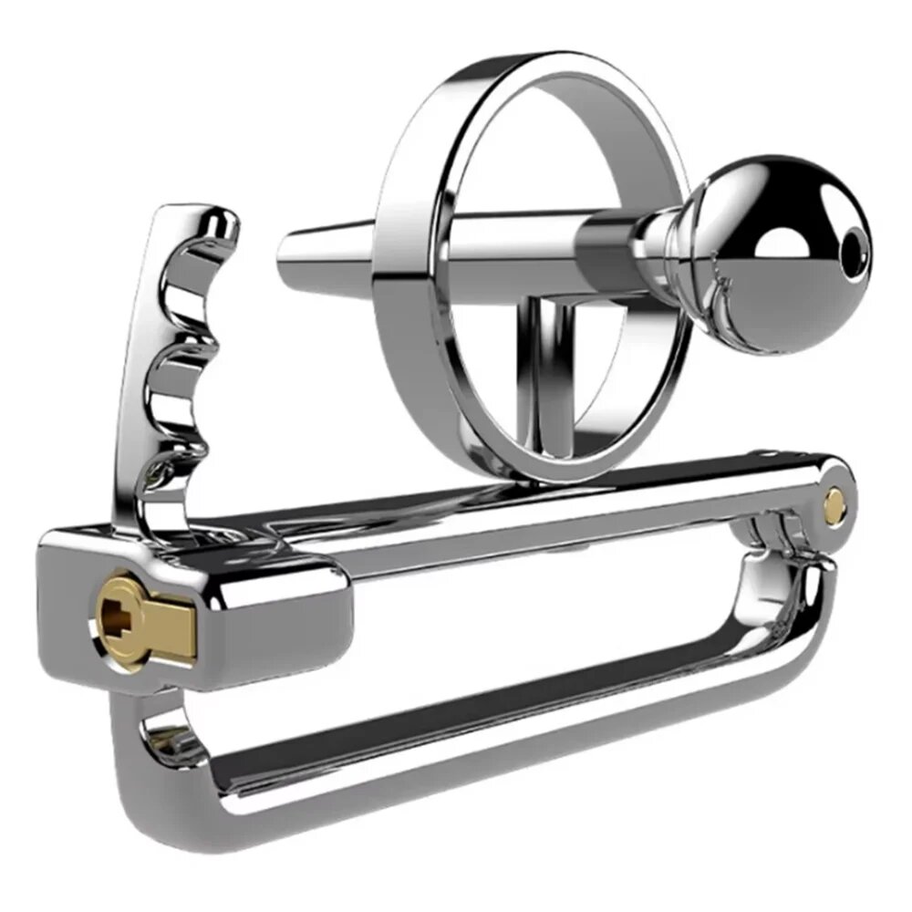 Новый эротический уретральный замок из нержавеющей стали, мужское устройство целомудрия, клетка для члена со съемным катетером, регулируемое кольцо, секс-игрушки для мужчин