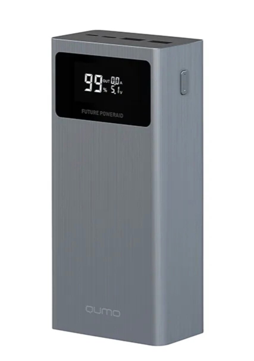 Внешний аккумулятор QUMO Future PowerAid 30000mAh PD20W + QC22,5W (FPA-30C-S1), серый