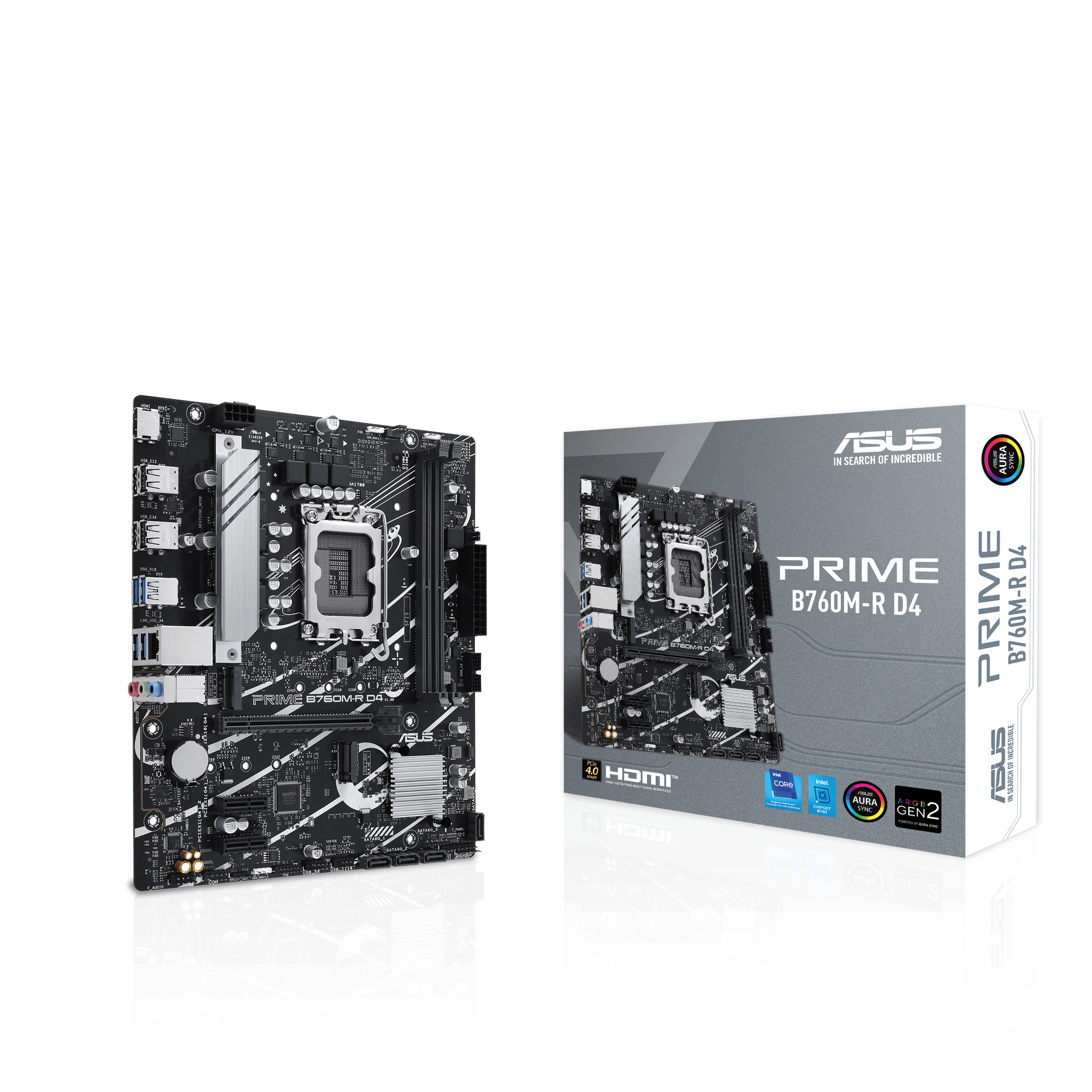 Материнская плата ASUS PRIME B760M-R D4, LGA1700, Intel B760, Micro-ATX, RTL (90MB1HA0-M0EAY0)