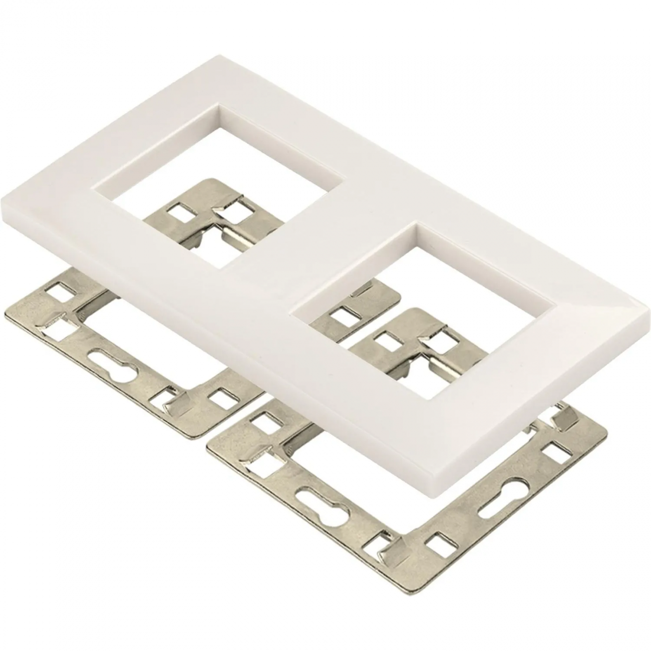 Модуль LANMASTER LAN-FRS45x45/2-WH рамка 2-постовая 45х45, с суппортами, бел 2414399