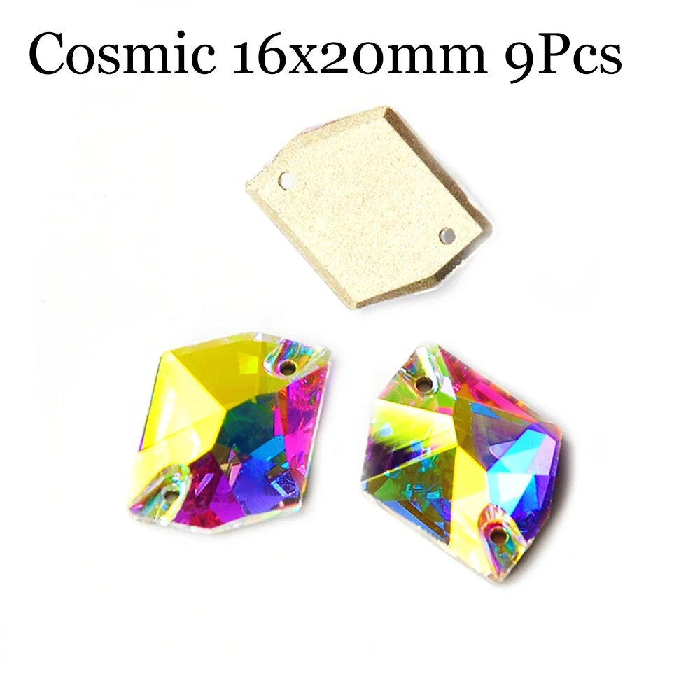 YANRUO смешанной формы SW Rivoli стразы AB цвета Cosmic 16x20mm 9Pcs